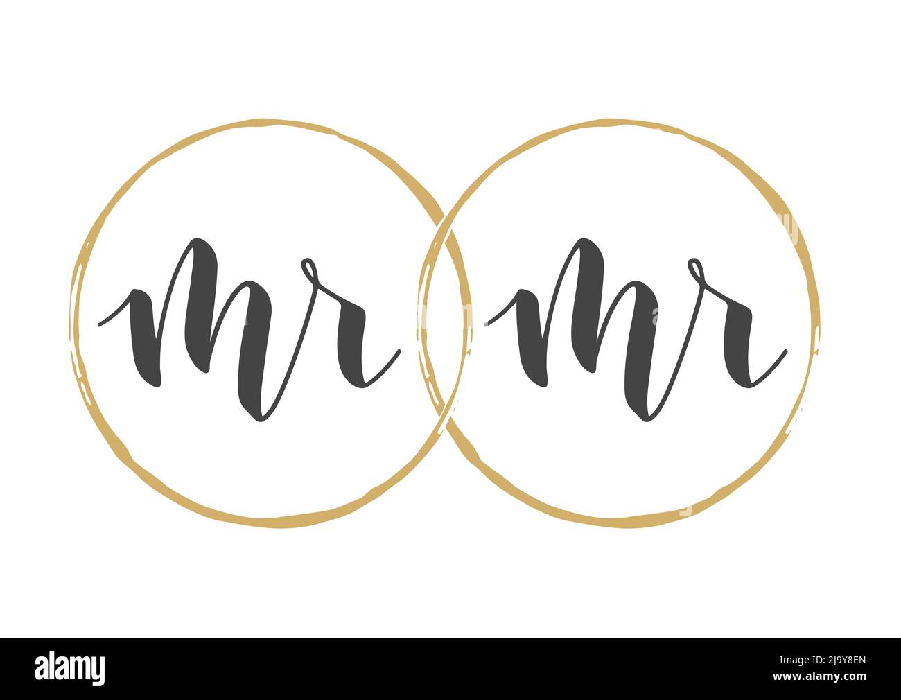 Vector Stock Illustration. Handwritten Lettering of Mr and Mr. Template ...