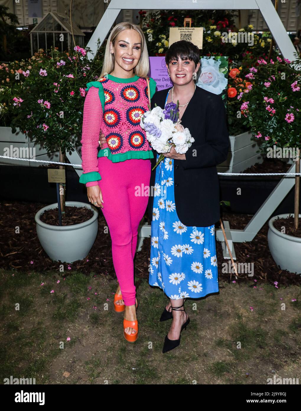 Katie Piper (L) and Lauren Mahon (R) attend press day at the RHS ...