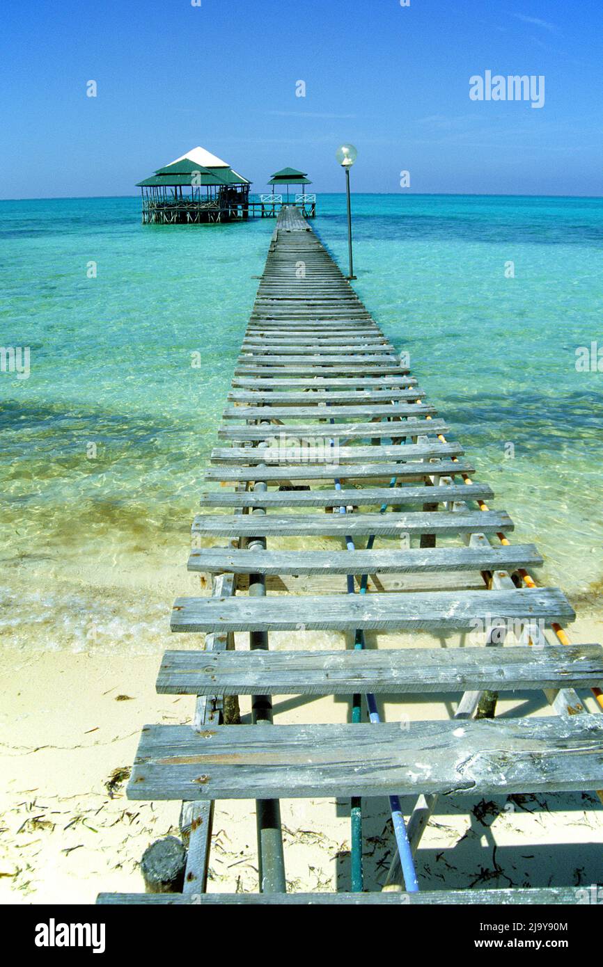 Jetty with jetty house at the beach of Maria la Gorda, Pinar del Rio ...