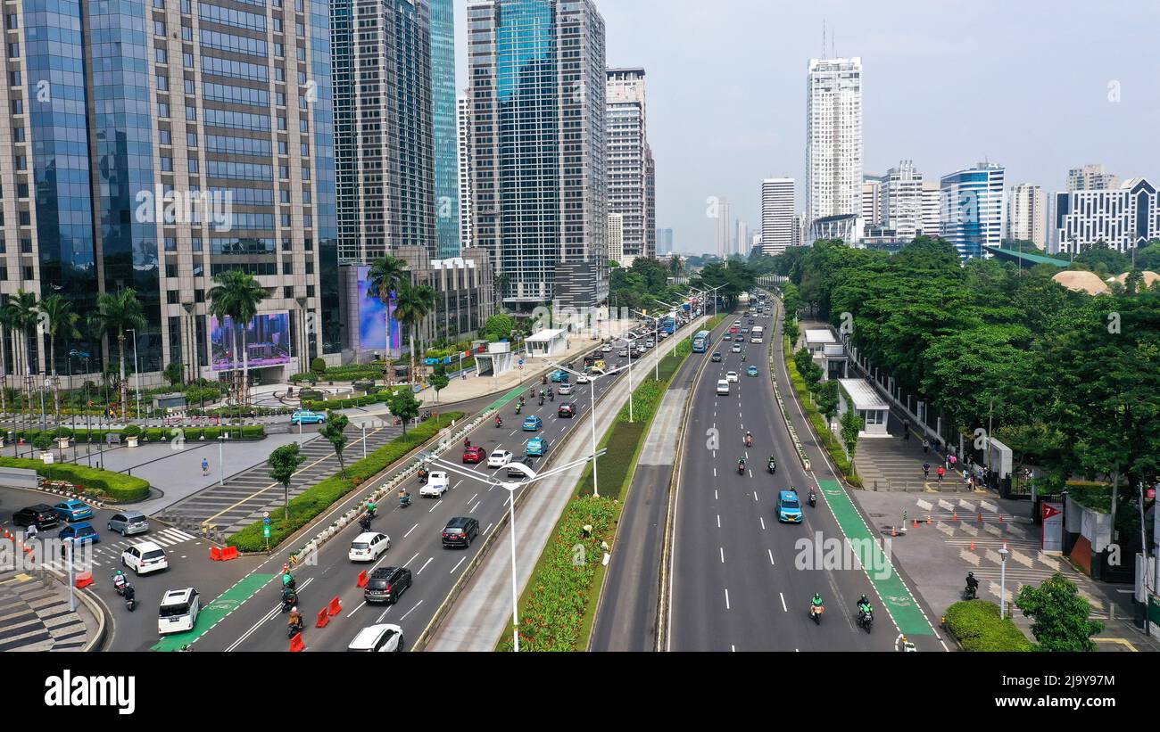 Jakarta city center aerial view in Indonesia Stock Photo - Alamy