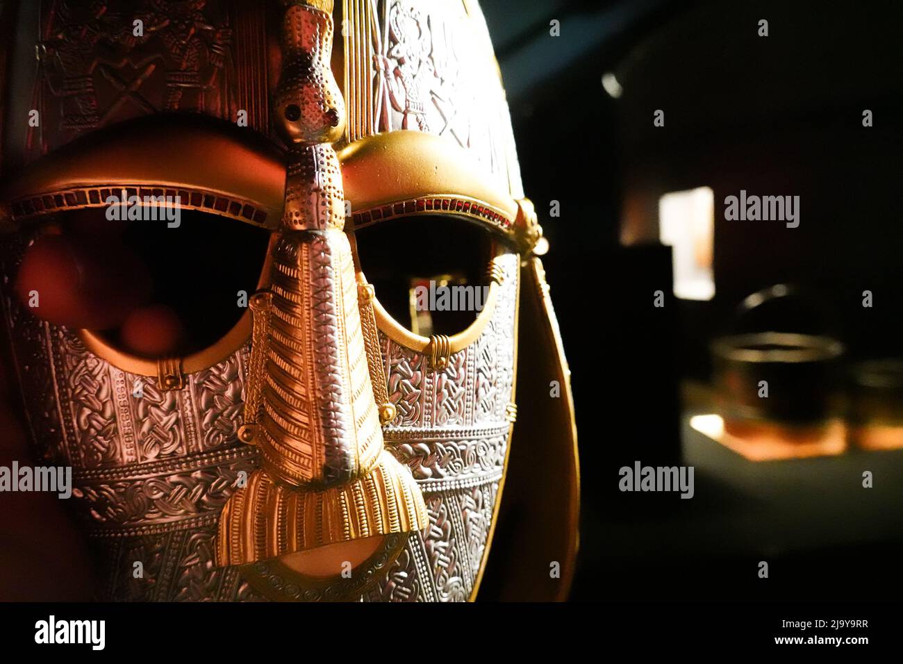 Sutton Hoo, Helmet replica Stock Photo - Alamy