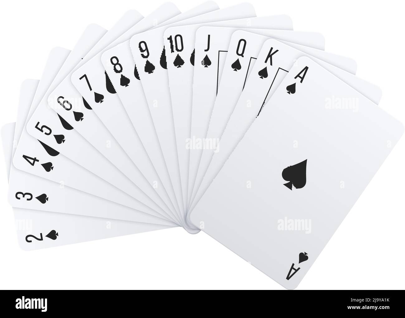 Poker realistic composition with spades cards vector illustration Stock ...