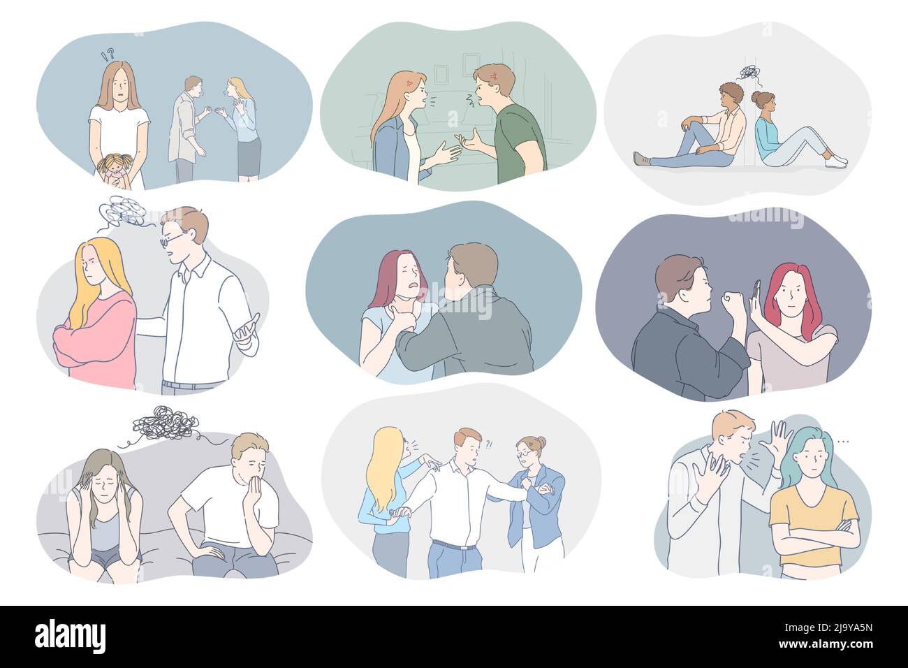 Conflicts in couple, misunderstanding, problems in communication ...