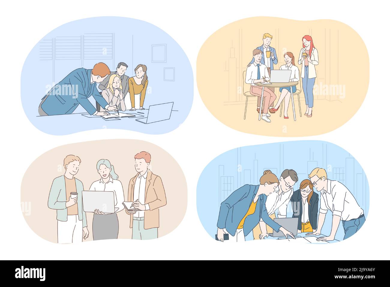 Brainstorming, Teamwork, business, office, negotiations, collaboration ...