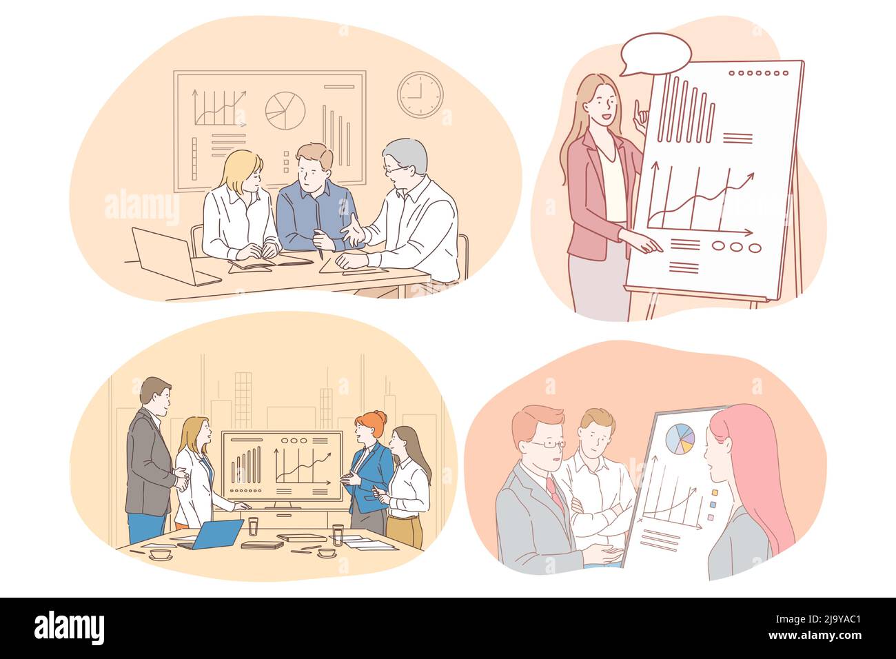 Meeting discussing project during Stock Vector Images - Alamy