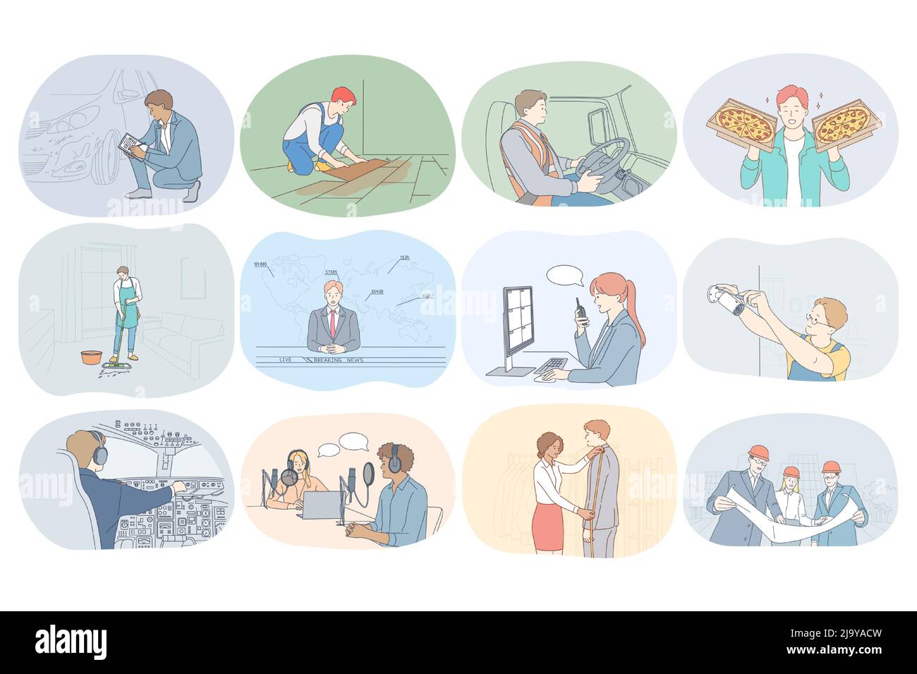 Professions, occupation, work, job, specialists, labor, business ...