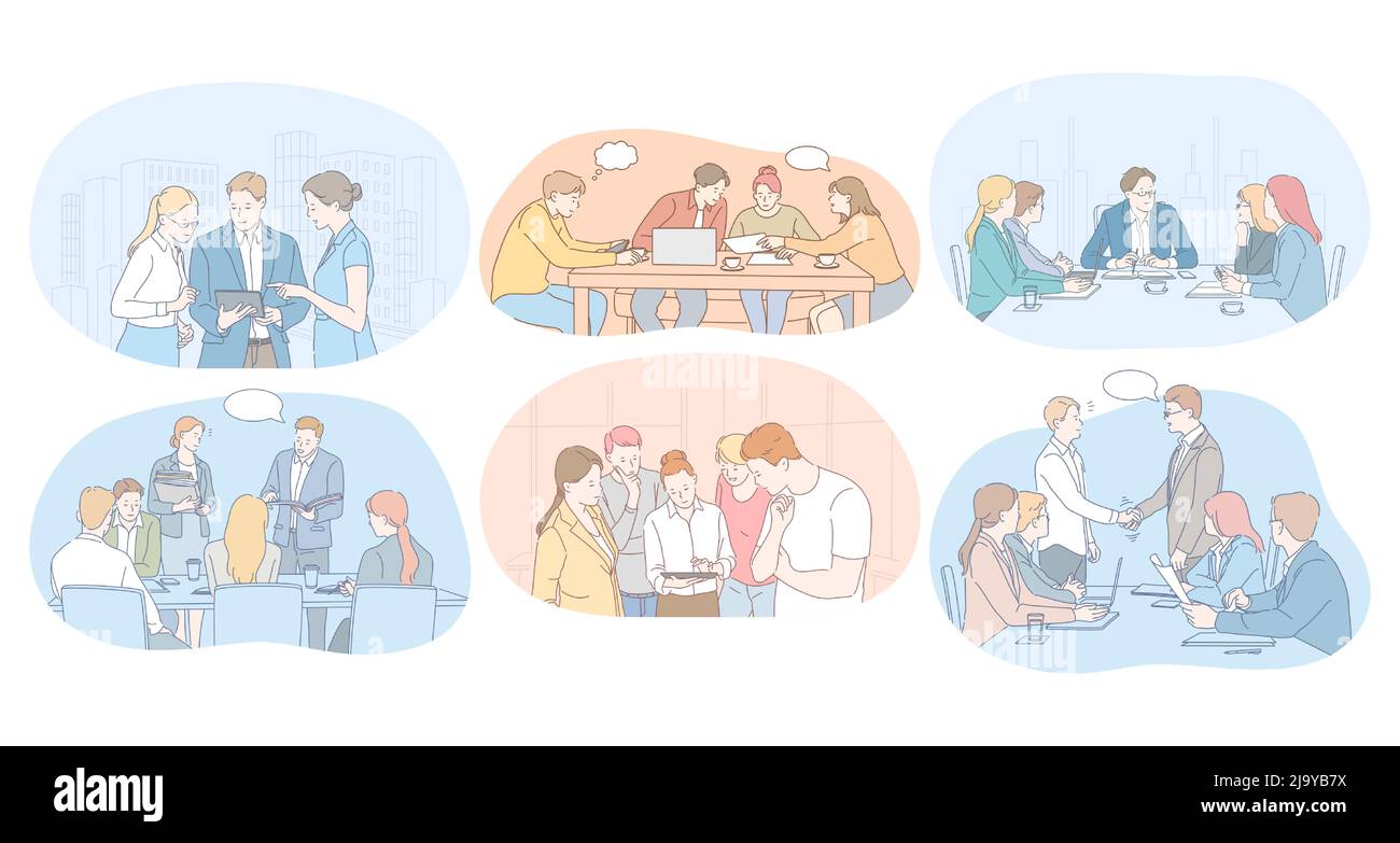 Teamwork, brainstorming, negotiations, meeting, business partners ...