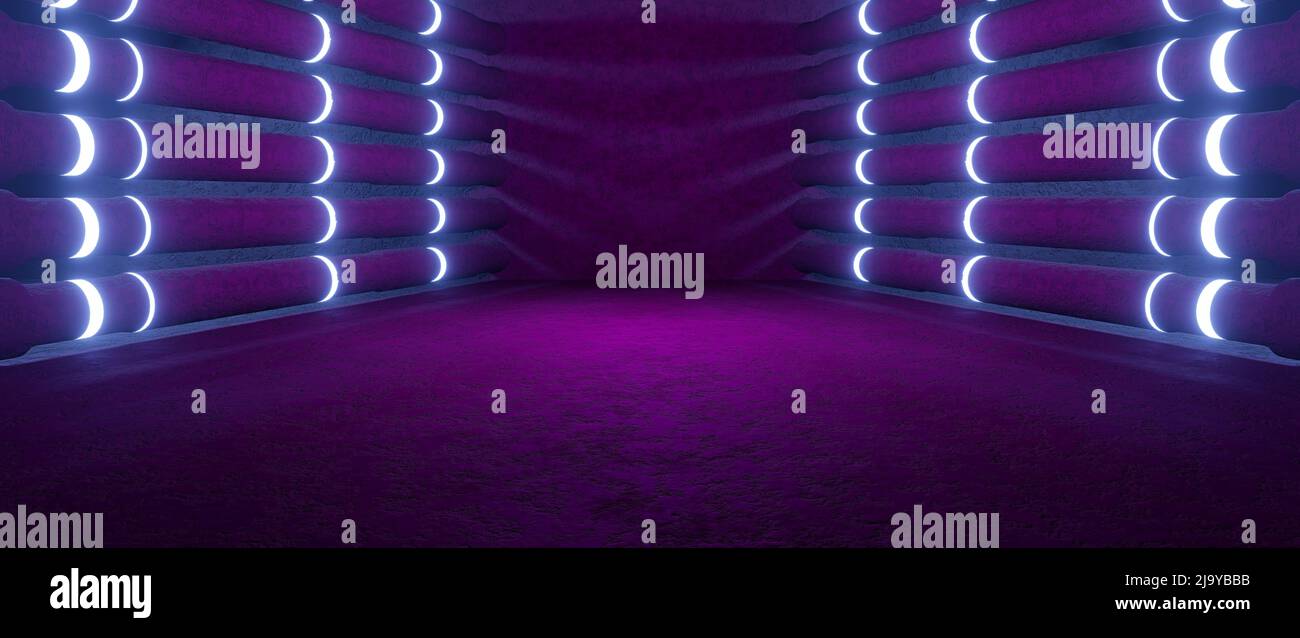 Futuristic SciFi Big Studio Showroom Club Garage Underground Warehouse ...