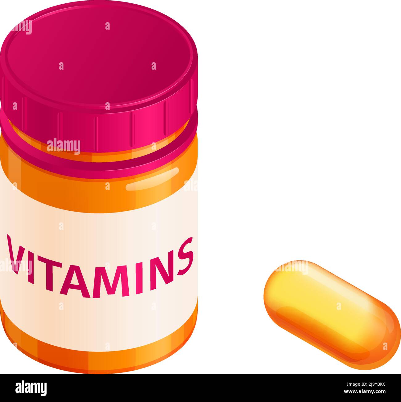 Isometric medicine pharmacy composition with isolated image of vitamin ...