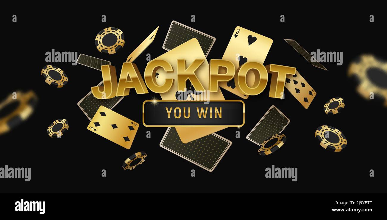 Poker jackpot online tournament horizontal black golden invitation ...