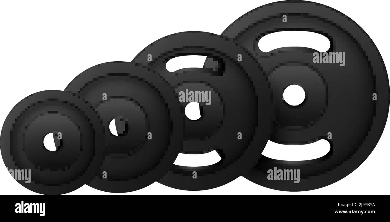Barbells dumbbells fitness realistic composition with set of circle ...
