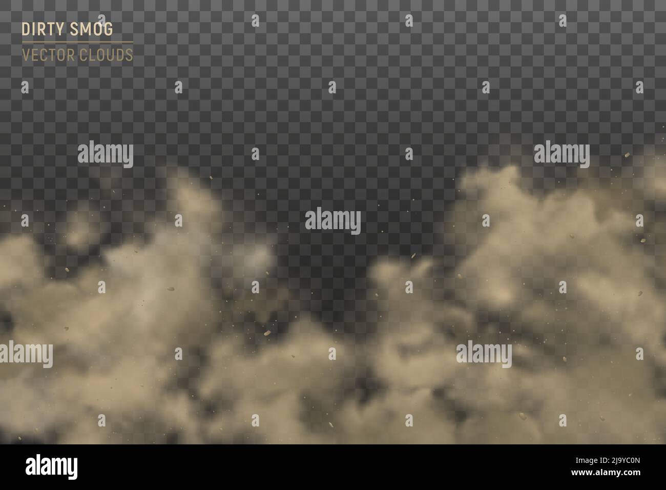 Cumulus clouds closeup realistic image against heavy smog dirty air ...