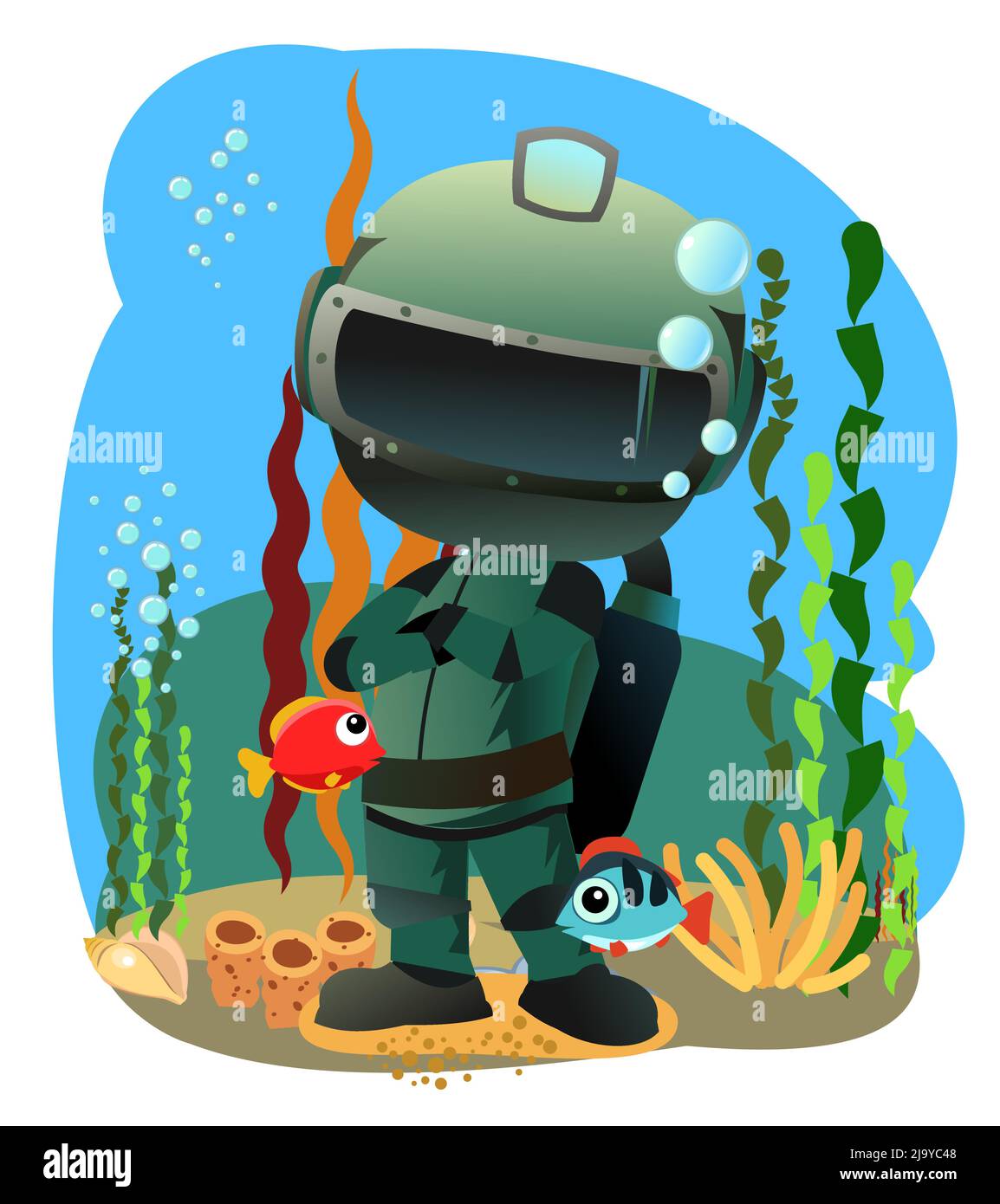 Fish swimming in algae Cut Out Stock Images & Pictures - Alamy