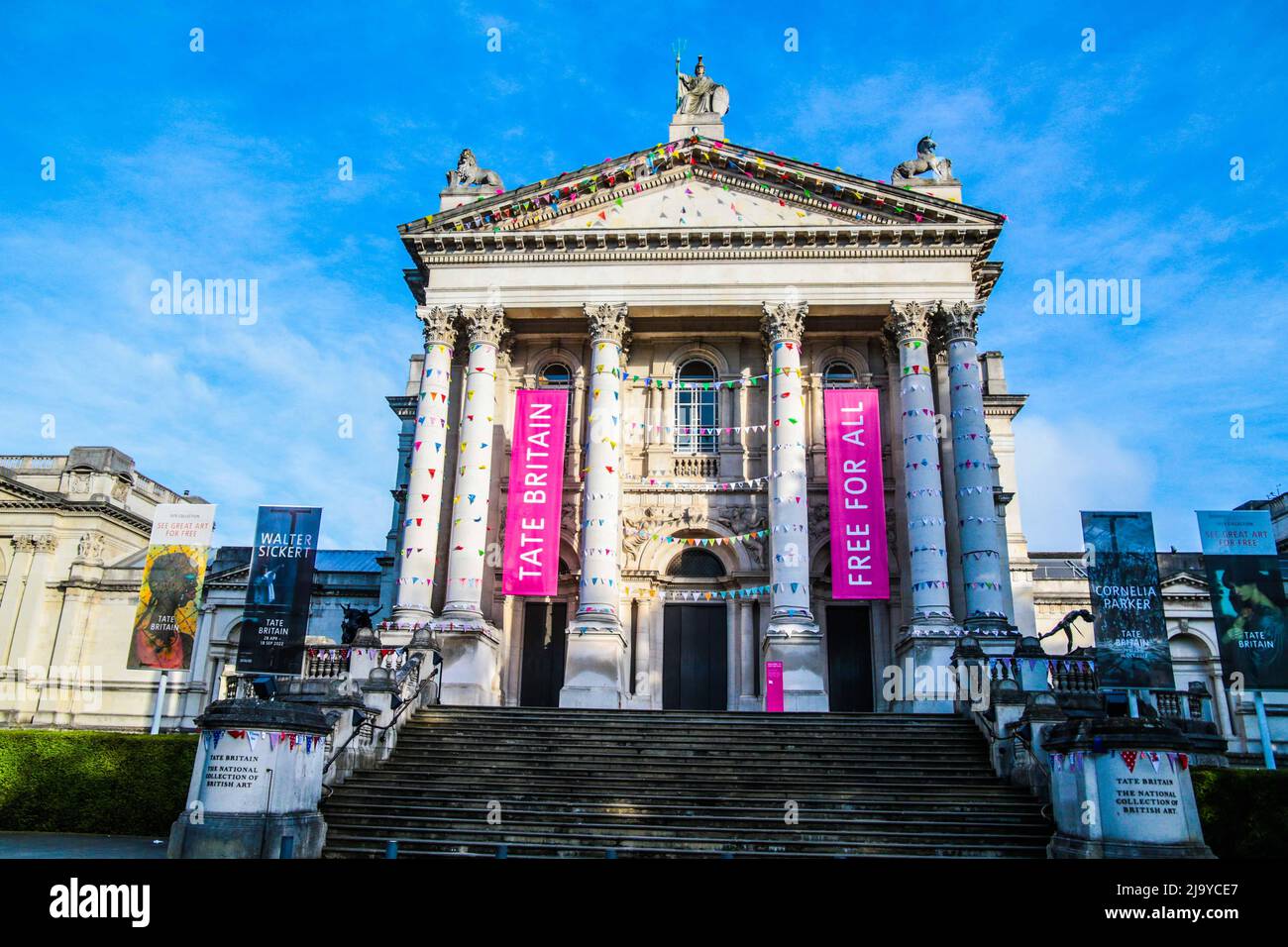 Tate britain covered in colourful bunting hi-res stock photography and ...
