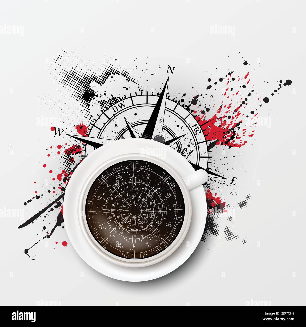 Black wind rose circle hi-res stock photography and images - Alamy