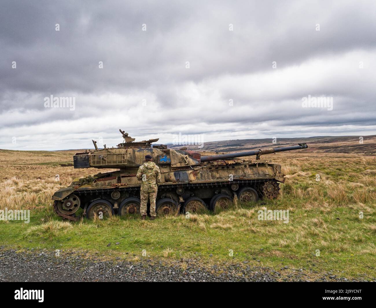 Otterburn ranges in Northumberland, UK with targets Stock Photo - Alamy