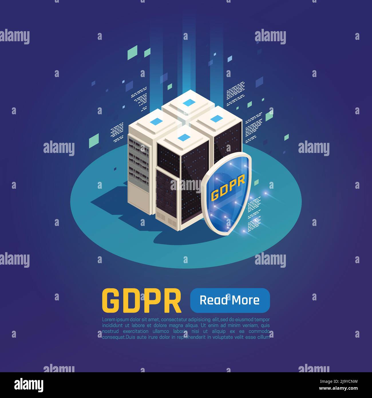 Privacy data protection gdpr isometric background with images of data ...