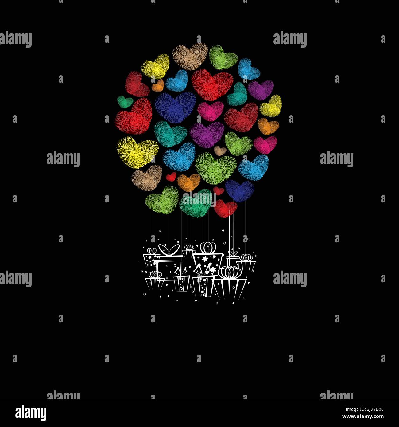 Color air balloon finger print gifts Stock Vector Image & Art - Alamy