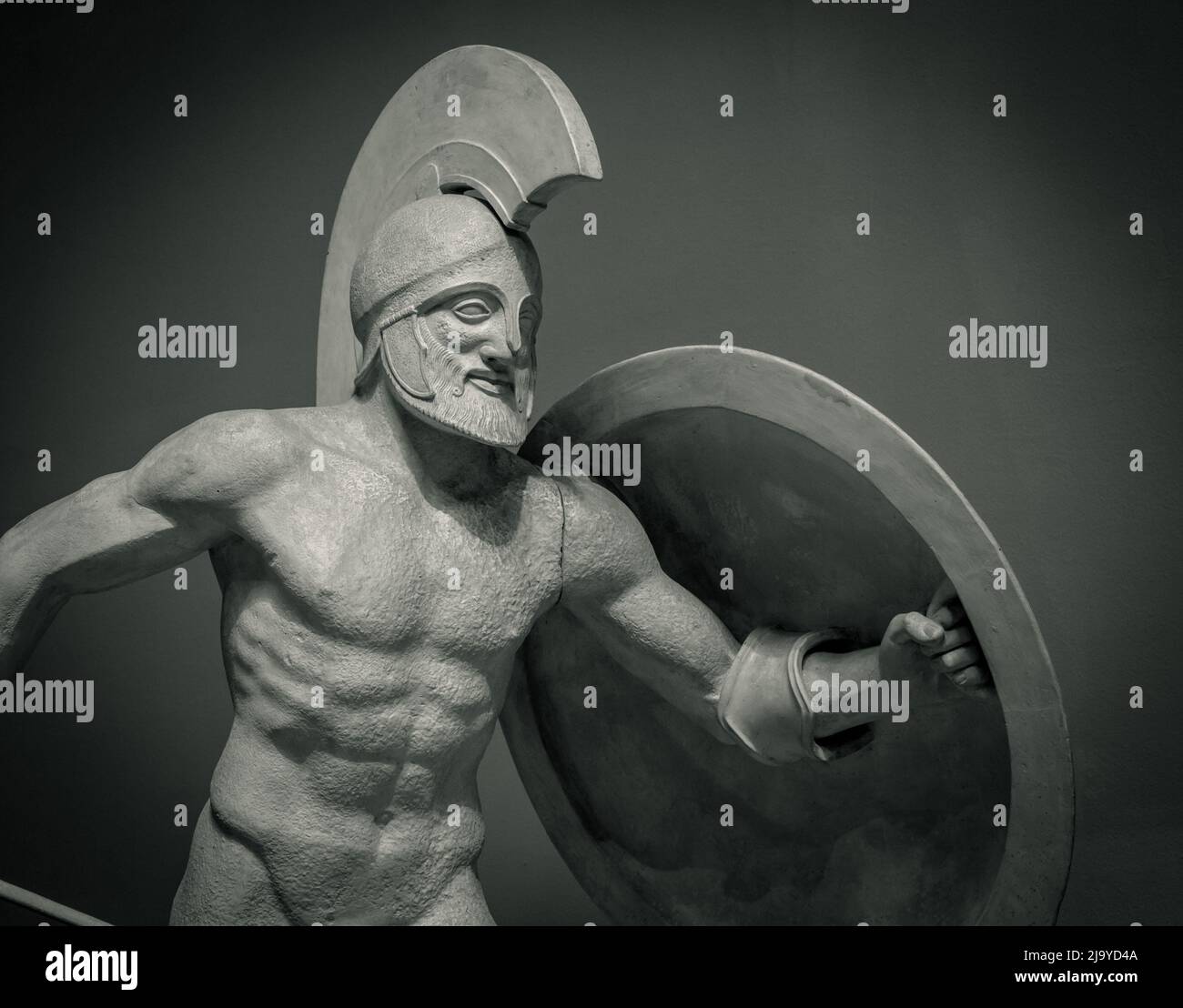 Head in helmet Greek ancient sculpture of warrior Stock Photo - Alamy