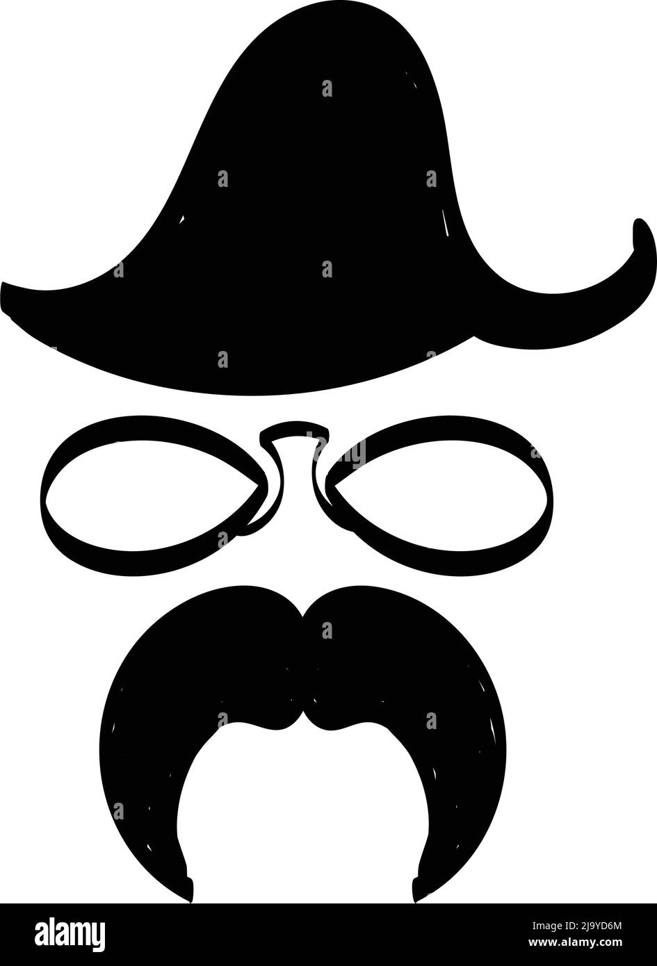 Happy Fathers Day with mustache and hat. Fathers day card for print or ...