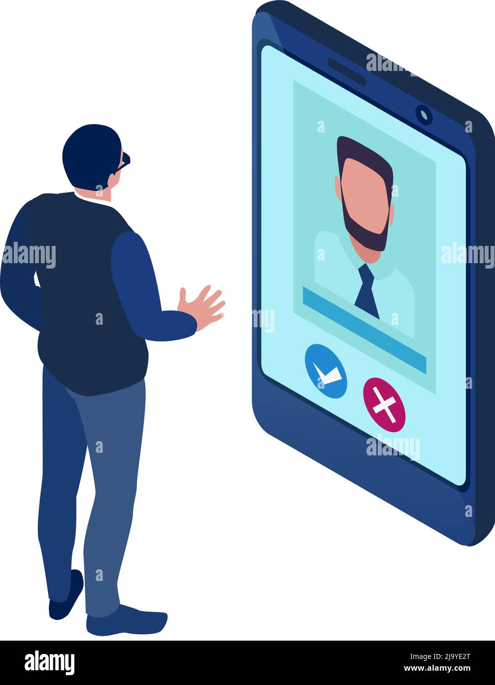 Isometric recruitment icon with hr specialist and resume of job ...