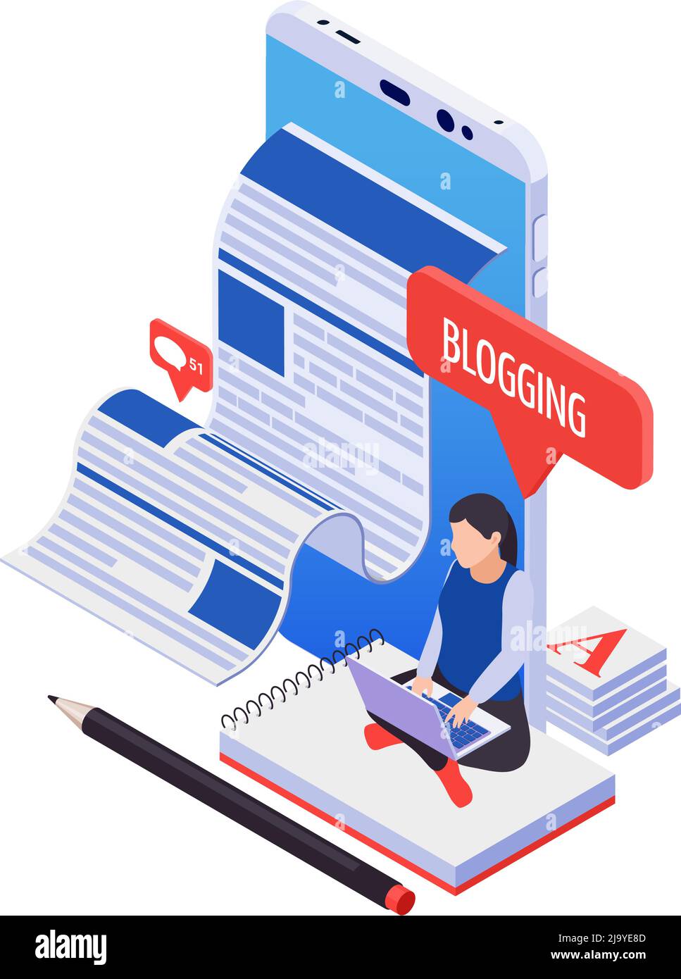 Content writing isometric vector hi-res stock photography and images ...