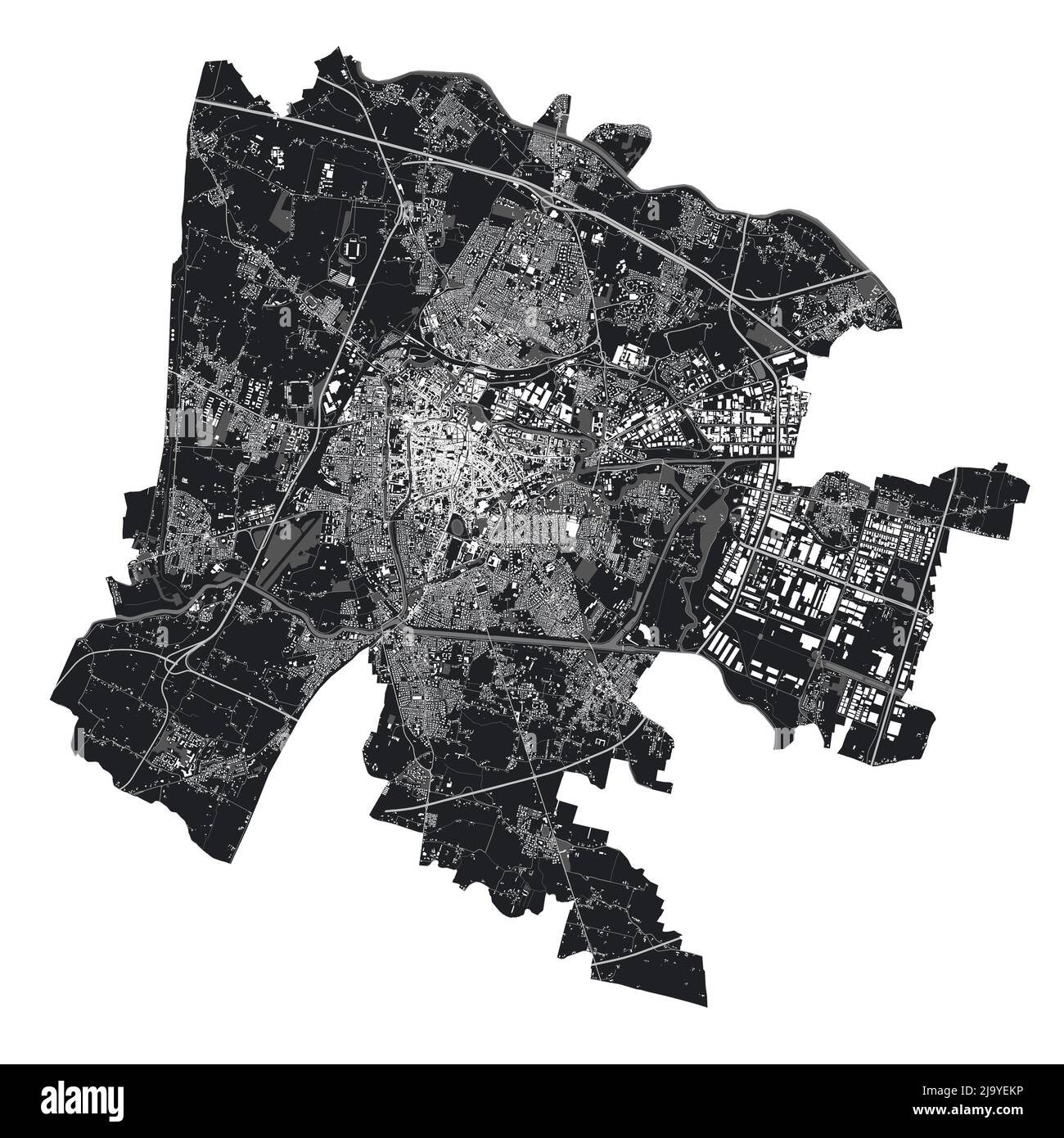 Padua vector map. Detailed vector map of Padua city administrative area ...