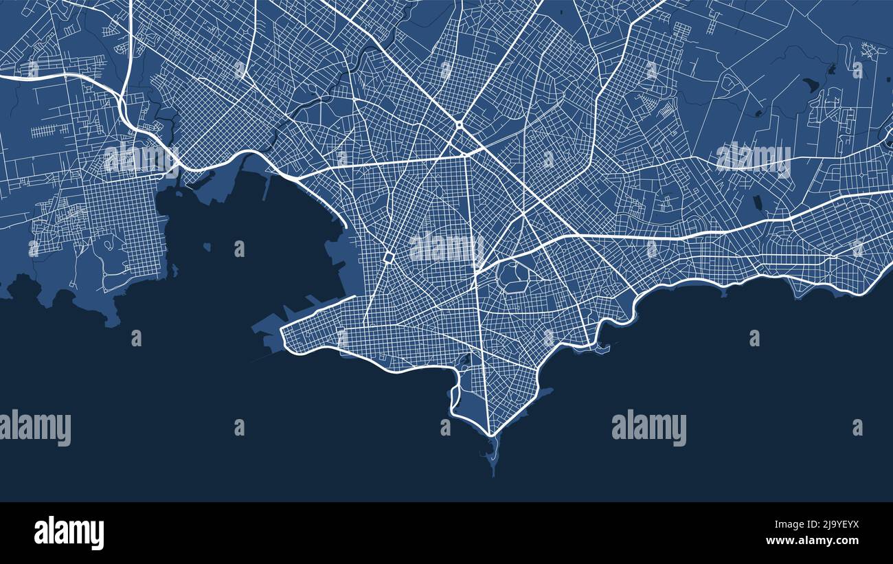 Detailed vector map poster of Montevideo city administrative area ...