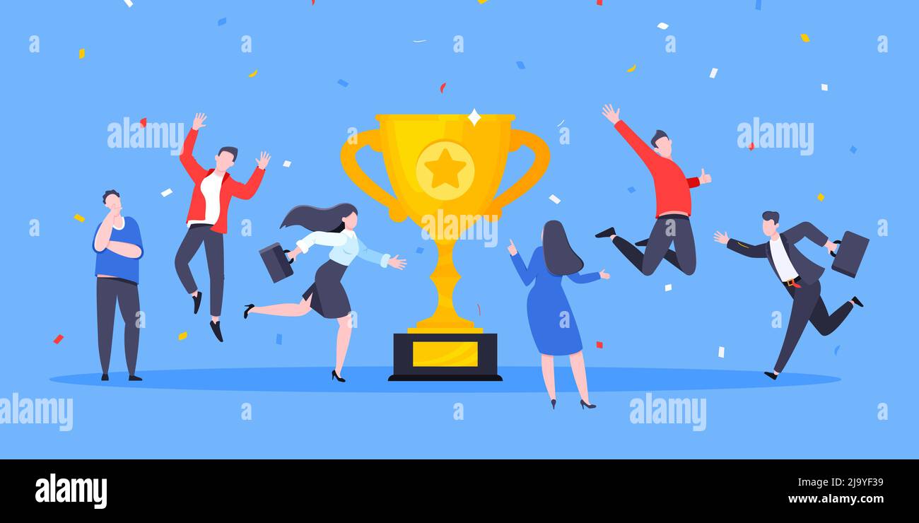 Employee recognition or proud workers of the month business concept ...