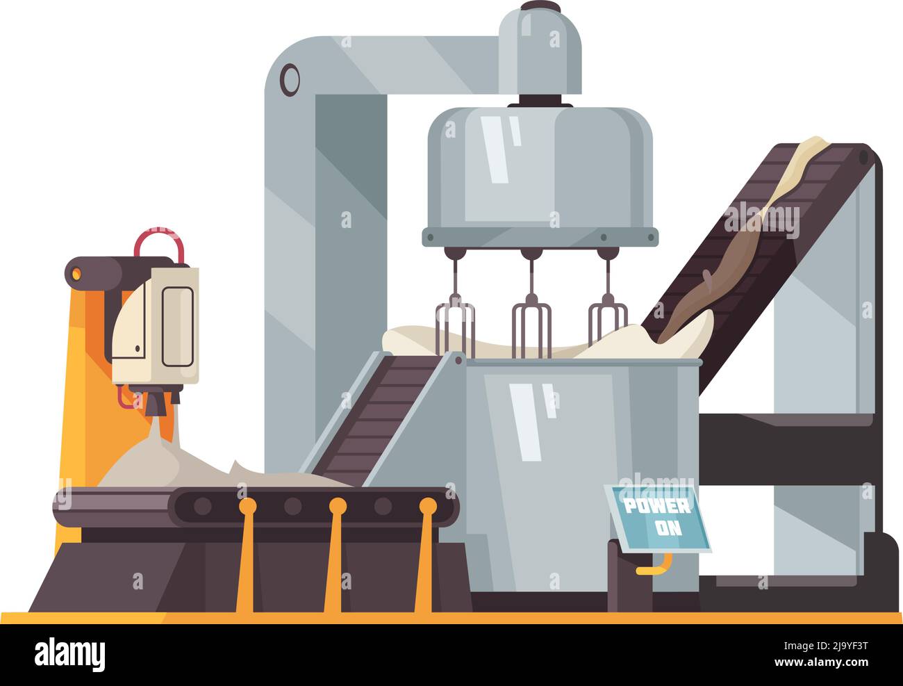 Flat icon of automated machine for food production vector illustration ...