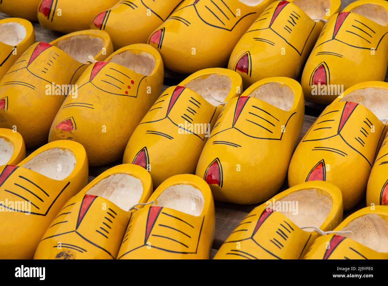 Alkmaar, Netherlands, May 2022. The traditional painted Dutch clogs ...