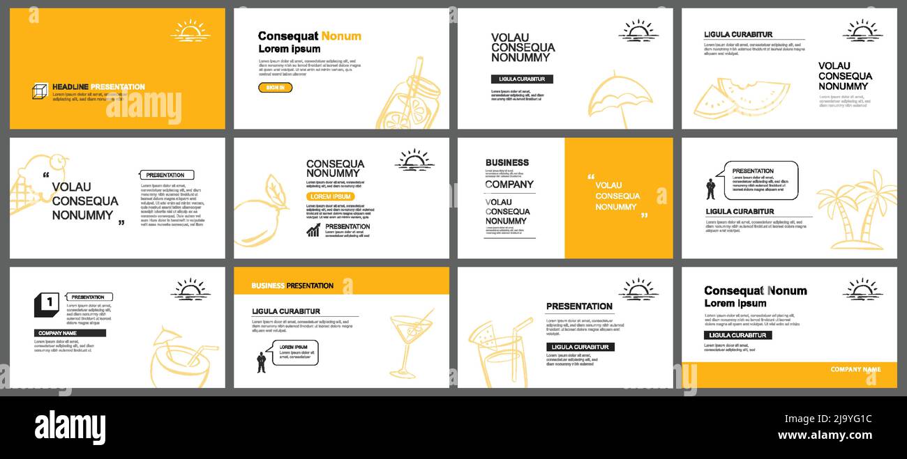 Presentation and slide layout background. Design yellow pastel leaves ...