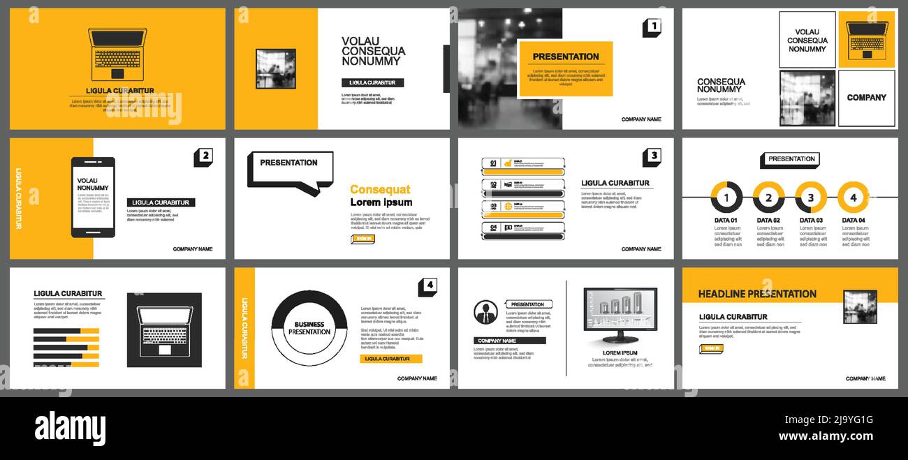Presentation and slide layout background. Design yellow pastel leaves ...