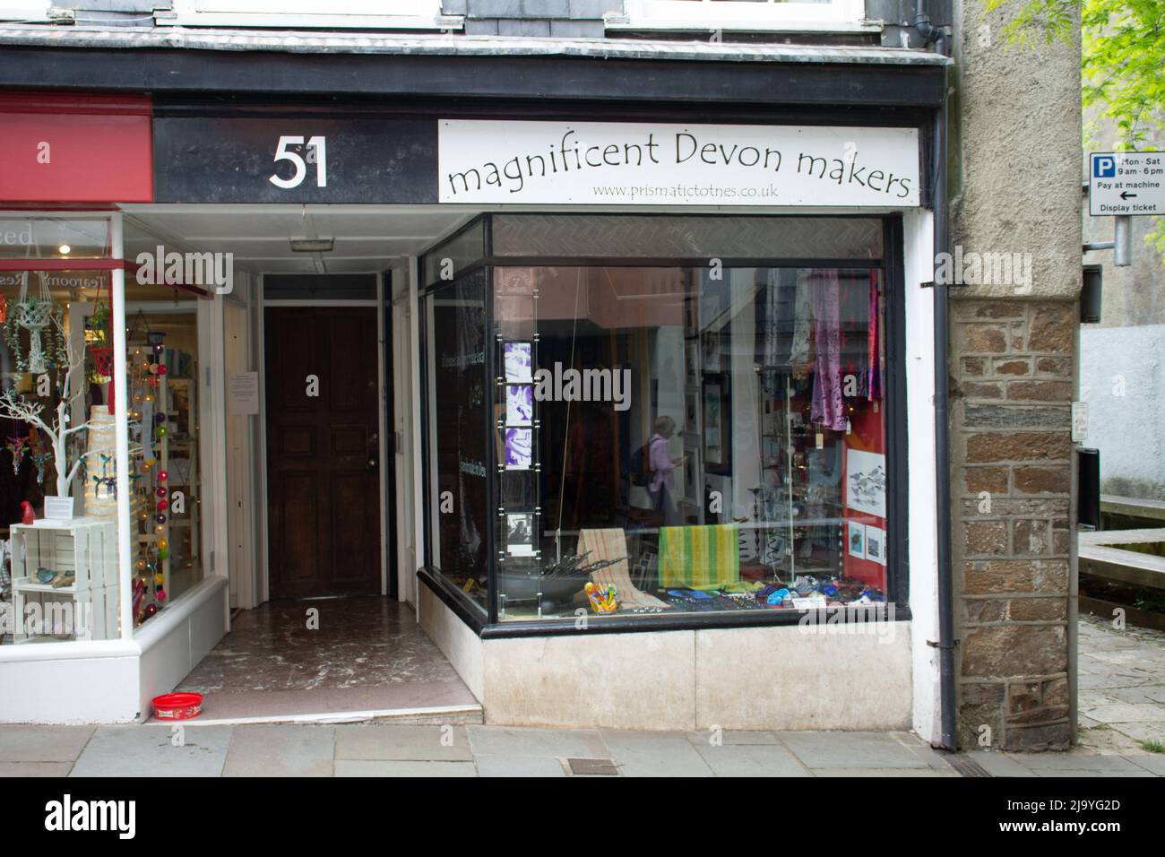 TOTNES, UK - JUNE 26, 2021 Magnificent Devon Makers shop on Fore Street ...