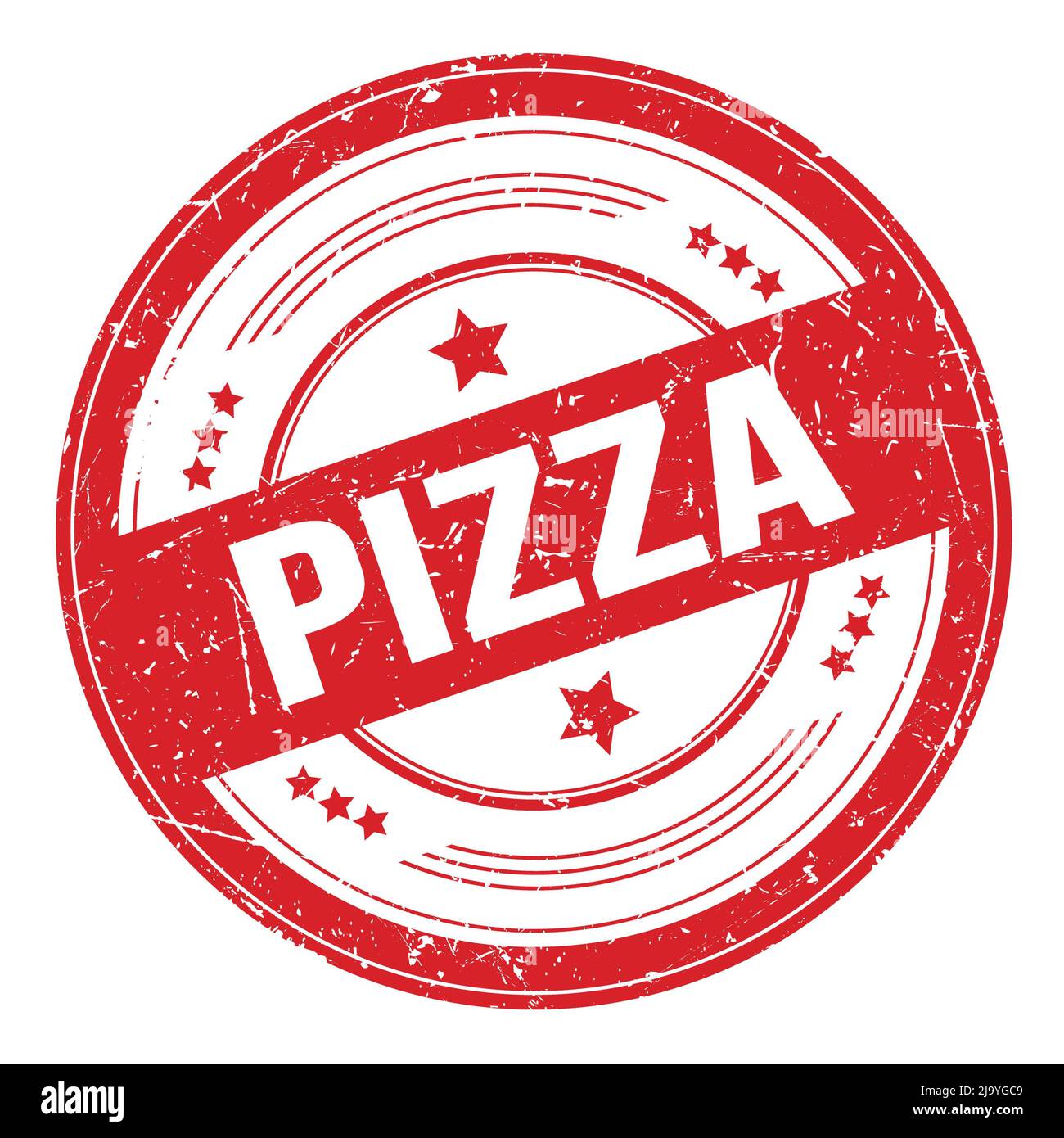 PIZZA text on red round grungy texture stamp Stock Photo - Alamy
