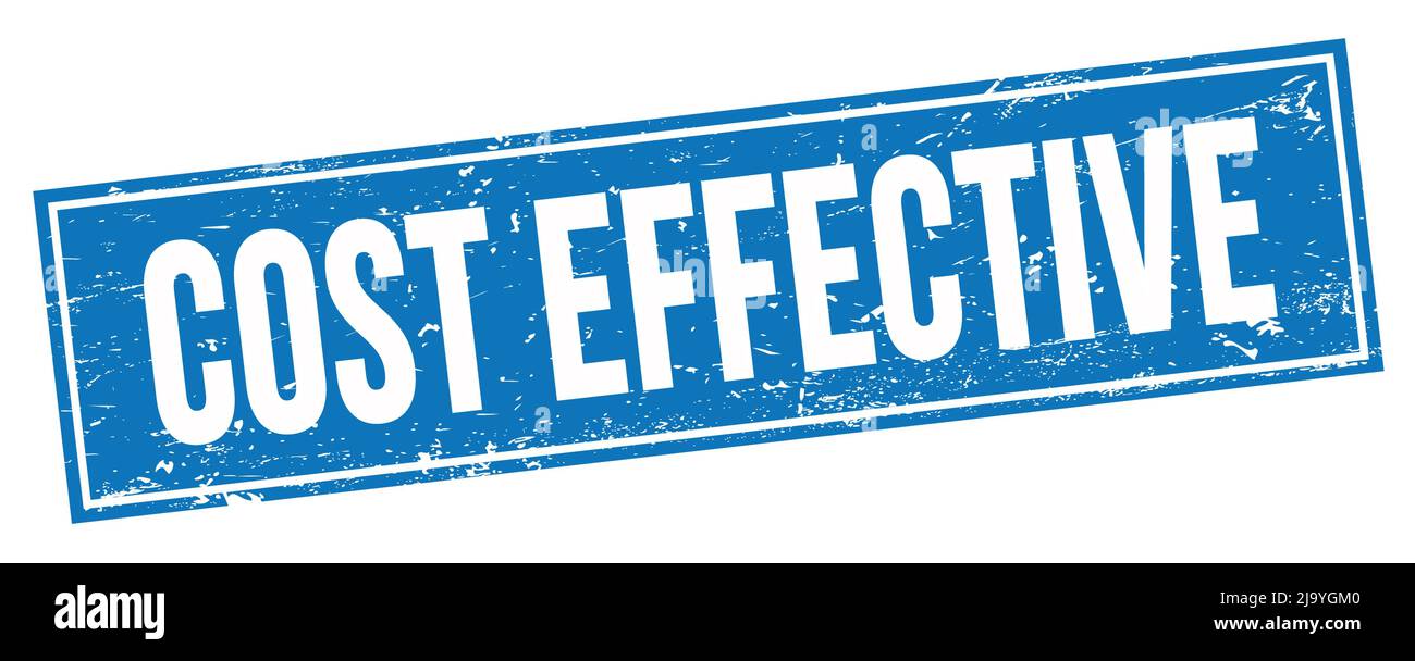 COST EFFECTIVE text on blue grungy rectangle stamp sign Stock Photo - Alamy