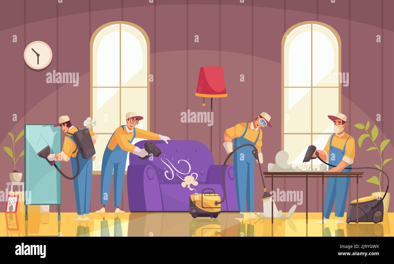 Cleaning composition with flat characters of cleaners in uniform ...