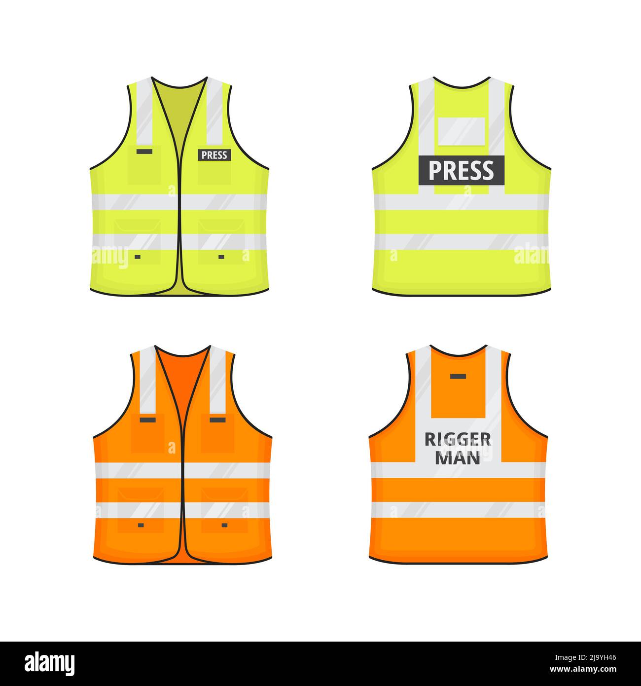 Safety reflective vest with labes tag flat style design vector ...