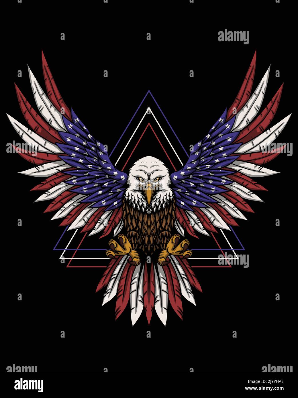 Eagle fly america flag vector illustration Stock Vector Image & Art - Alamy