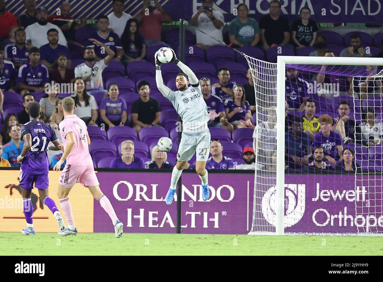 Orlando, FL: Inter Miami goalkeeper Drake Callender (27) makes a save ...