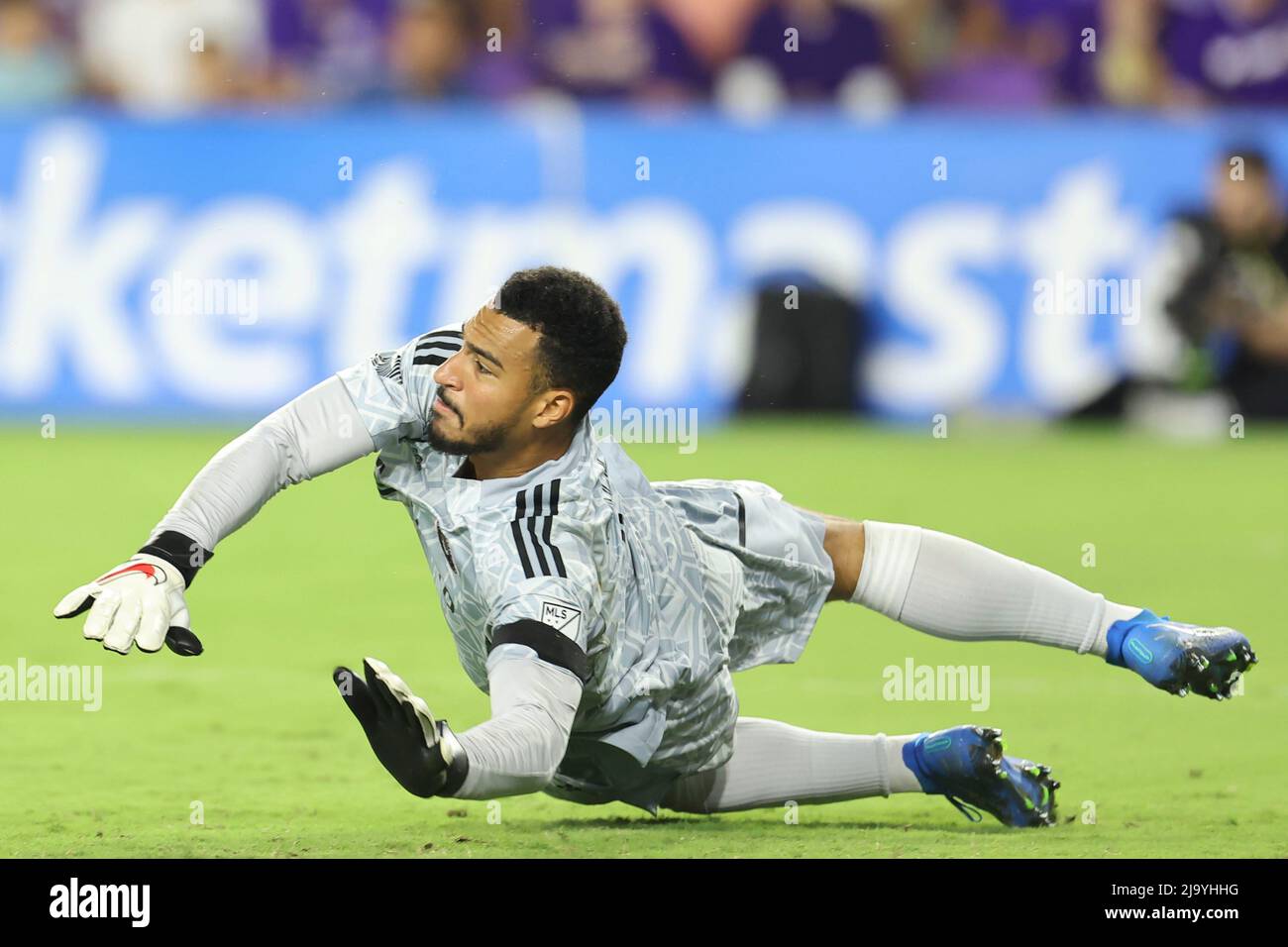 Orlando, FL: Inter Miami goalkeeper Drake Callender (27) makes a save ...