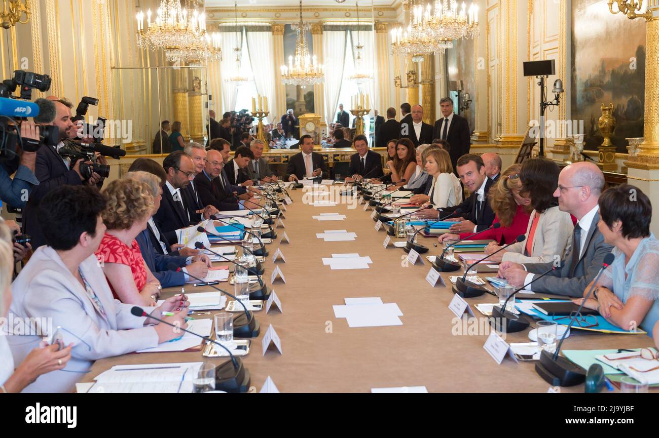 French government Edouard Philippe and Macron. French President ...