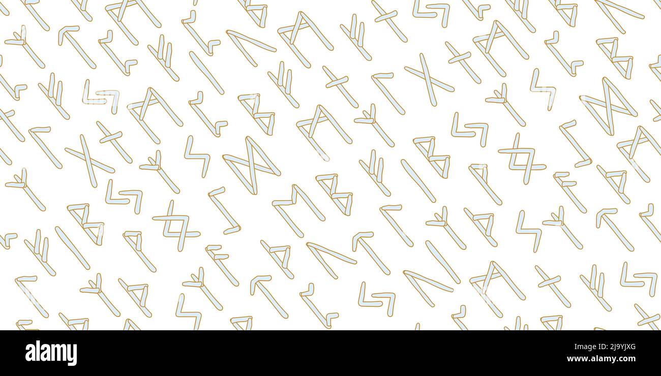 Runes placed diagonall seamless pattern. Runic alphabet, Futhark ...