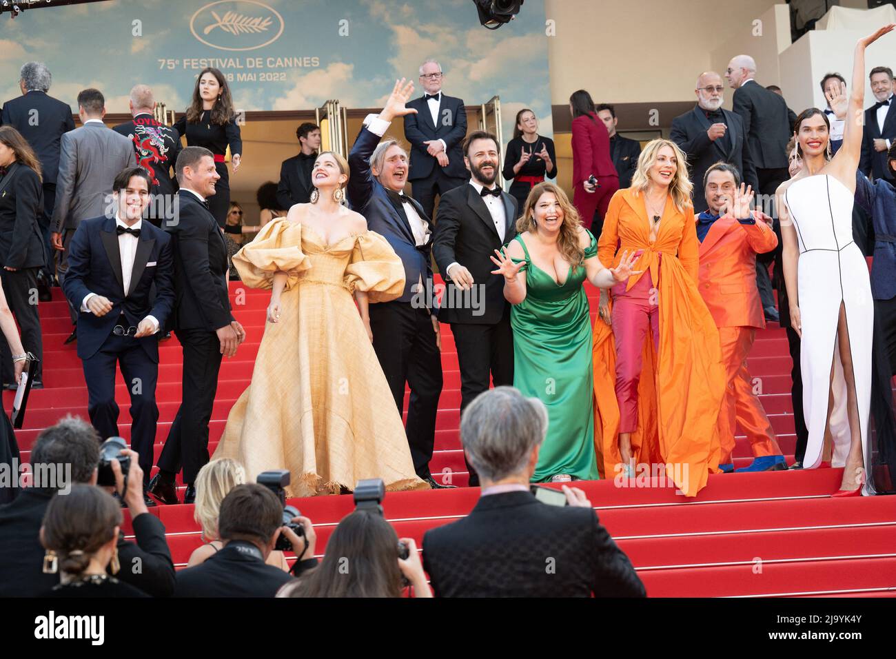 Cannes, France. 21st May, 2022. Akis Sakellariou, Nikos Gelia, Mariella ...