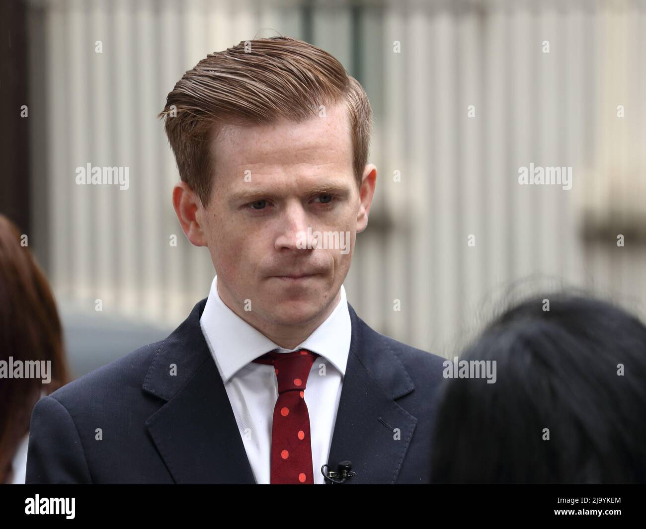 London, UK. 25th May, 2022. BBC political editor Nick Eardley being ...