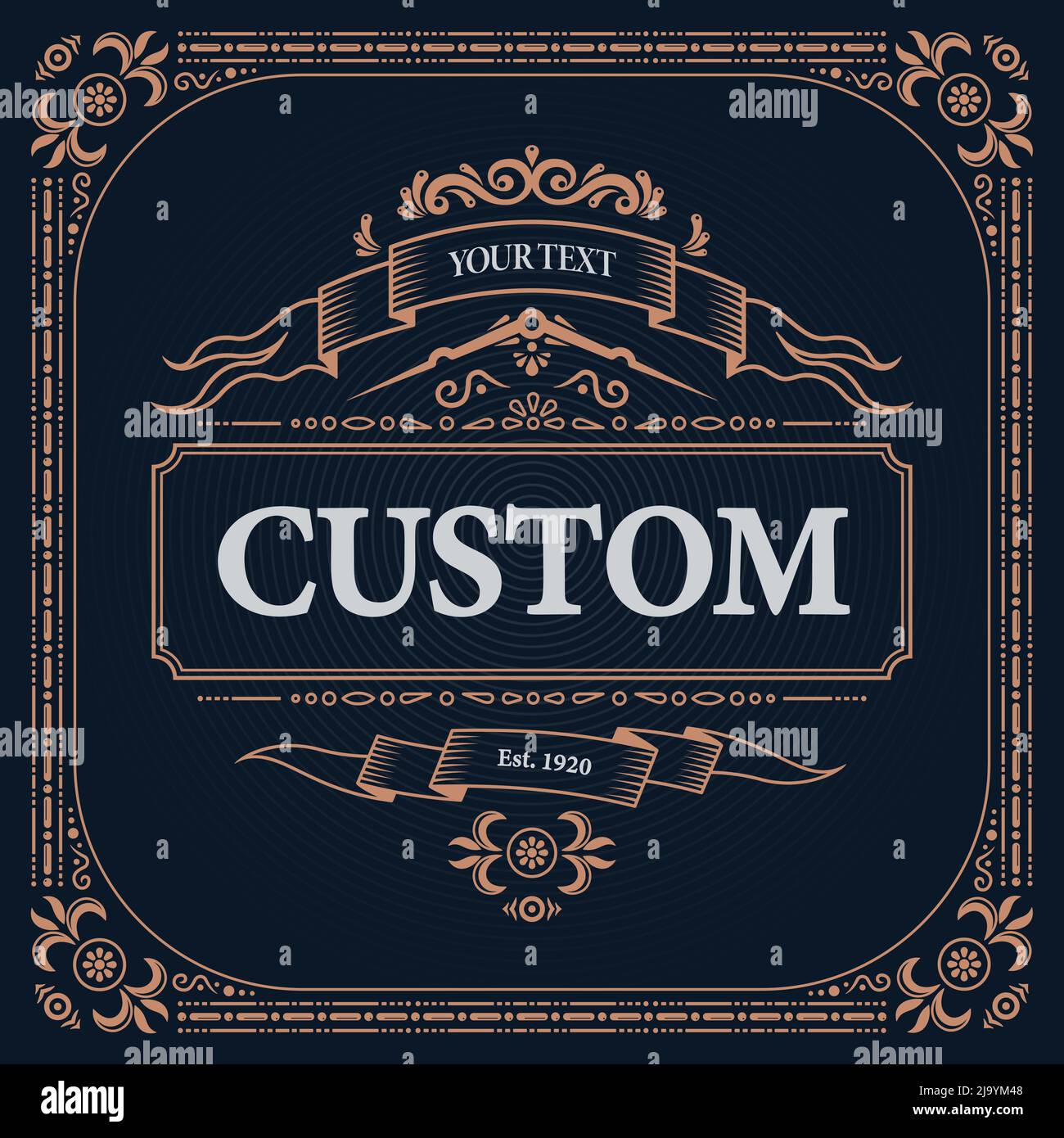 Retro vintage design label composition with editable text and ...