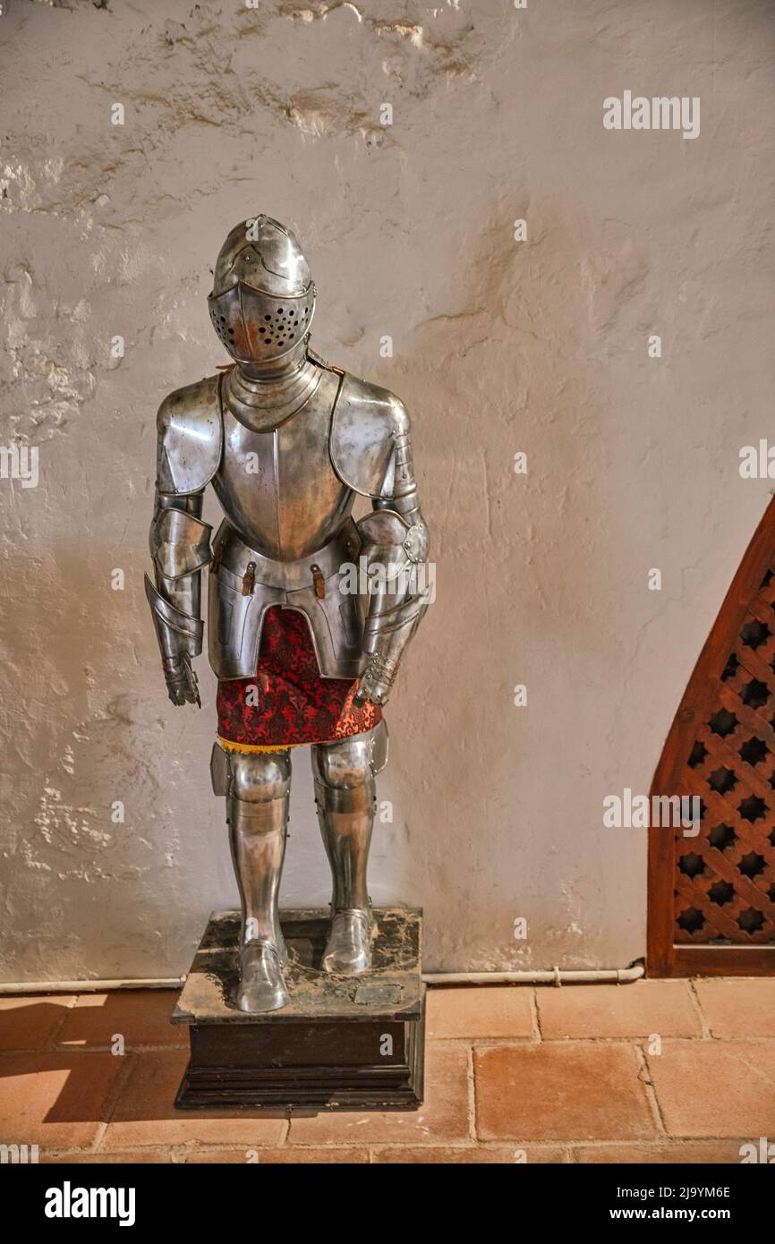 medieval armor of a warrior in a castle Stock Photo - Alamy