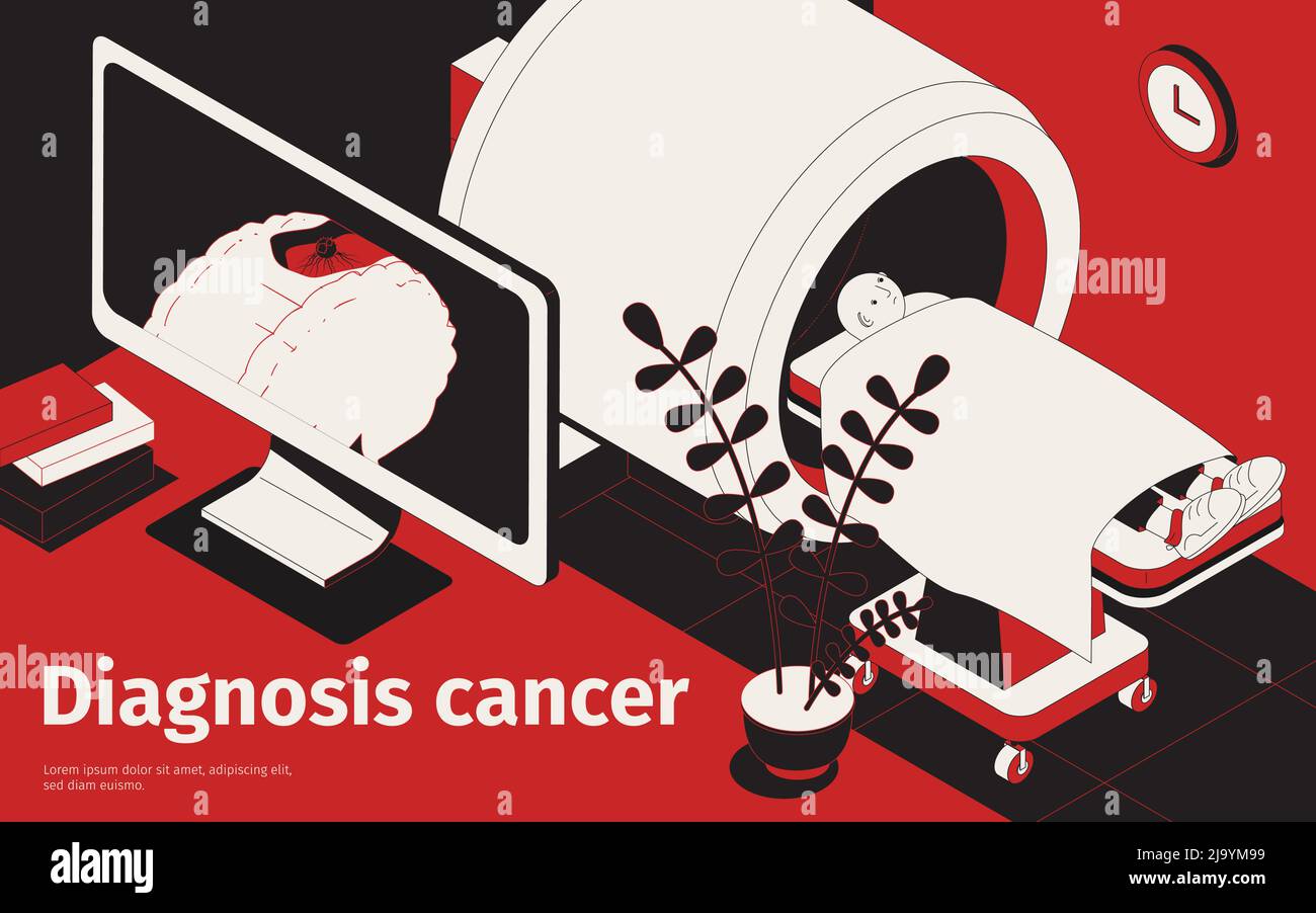 Diagnosis cancer isometric background with medical apparatus for ...