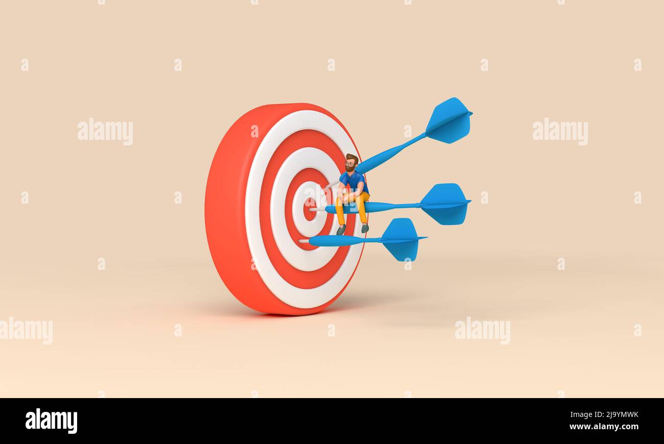 Personal aims and ambition concept. person reaching their goals. Male ...