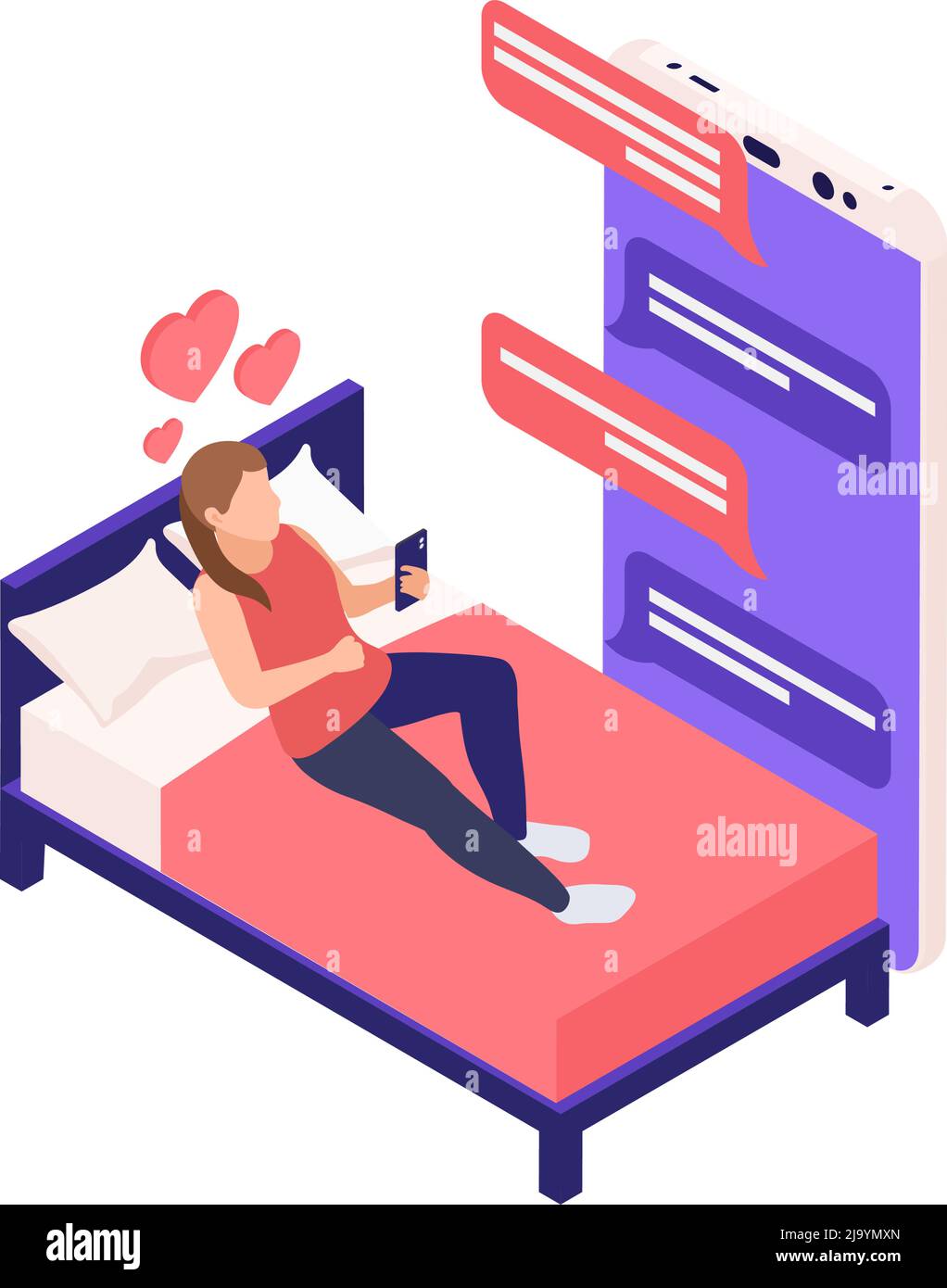 Woman heart symbol in bed Stock Vector Images - Alamy